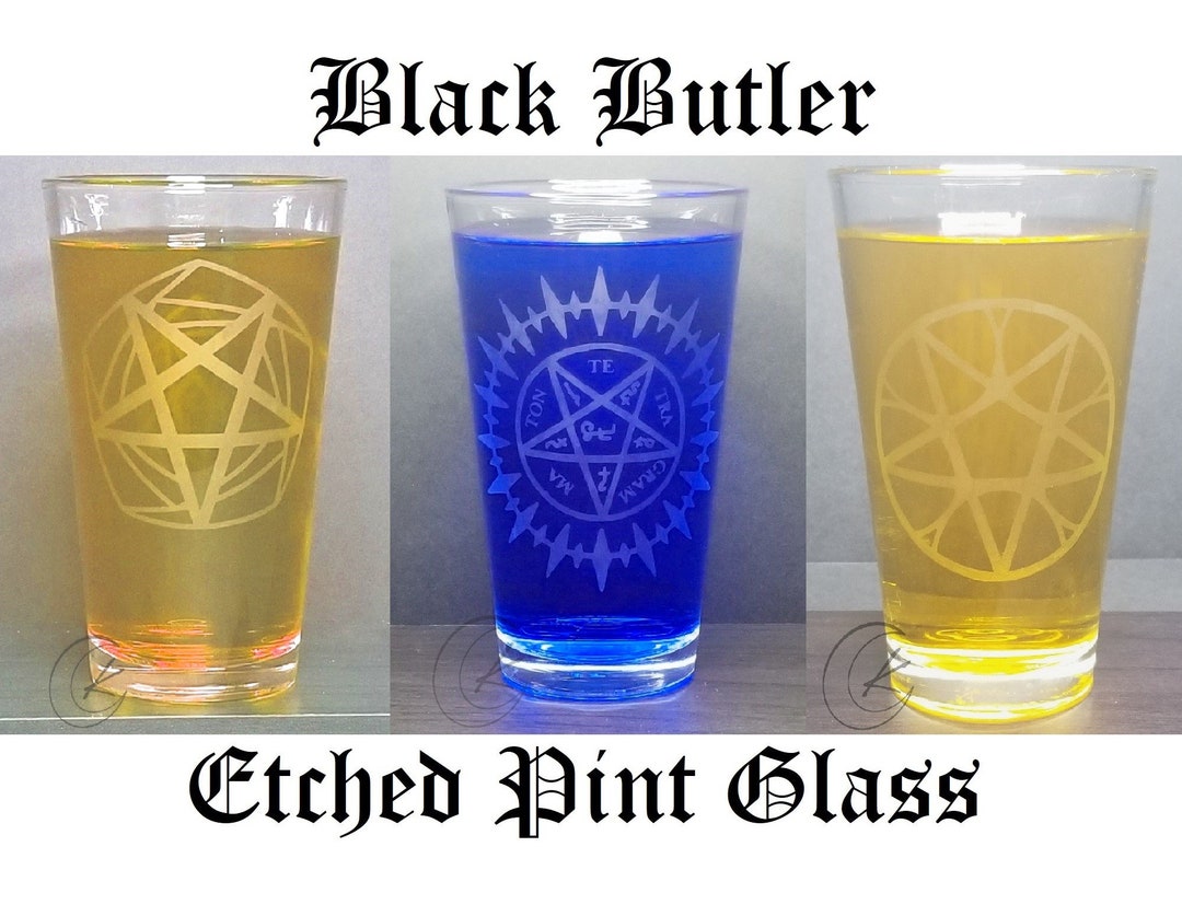 Demon Contract Etched Pint Glass - Single Clear Glass 16oz - 4 Diff ...