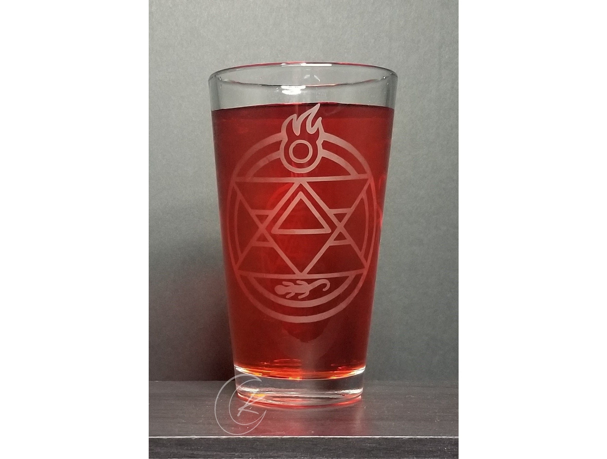 Anime Alchemist Sign Etched Pint Glasses Single Glass - Etsy