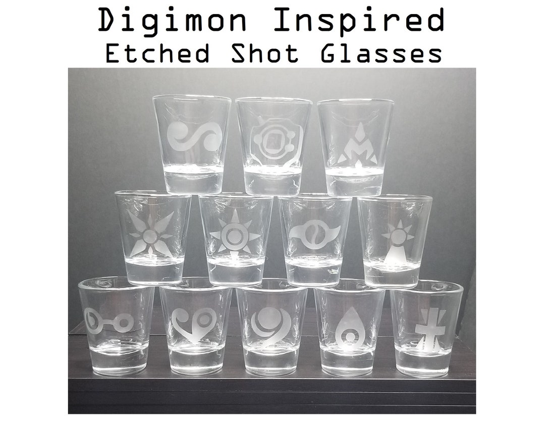 Digi Symbols Etched Shot Glasses, 1.5oz - the Original Crests, Device ...