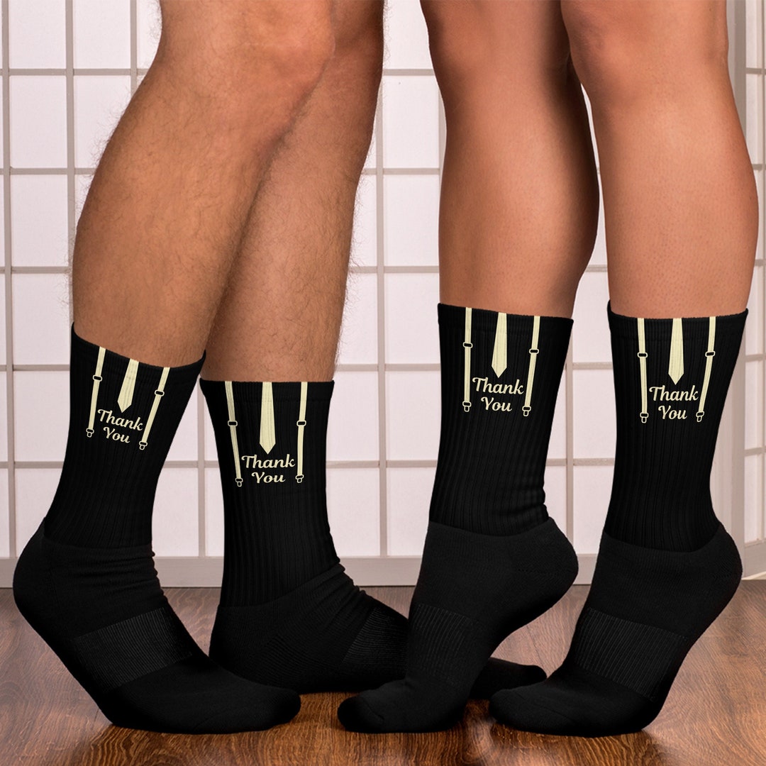 Wedding Groomsman Custom Thank You Socks, Gold or Customized in Your ...