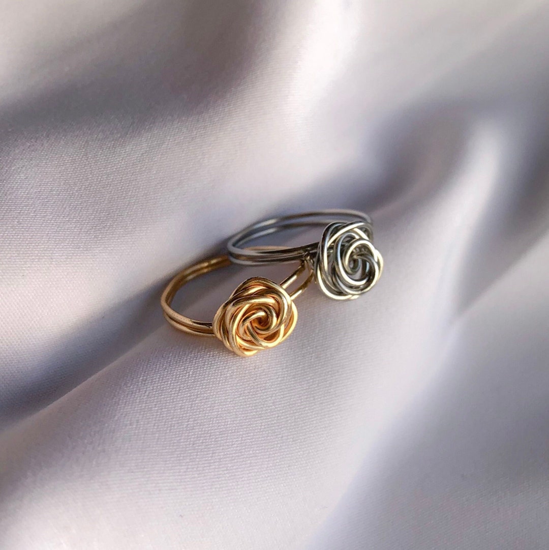 Wire Wrapped Rose Ring Rose Ring Silver Rose Ring Gold - Etsy