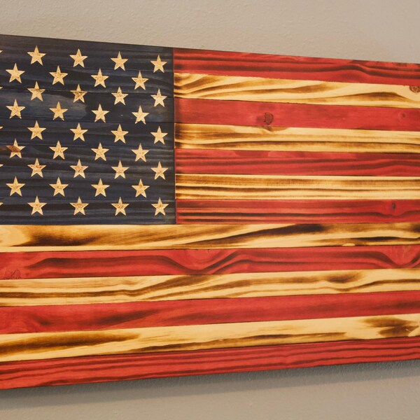 Wood Burned American Flag - Etsy