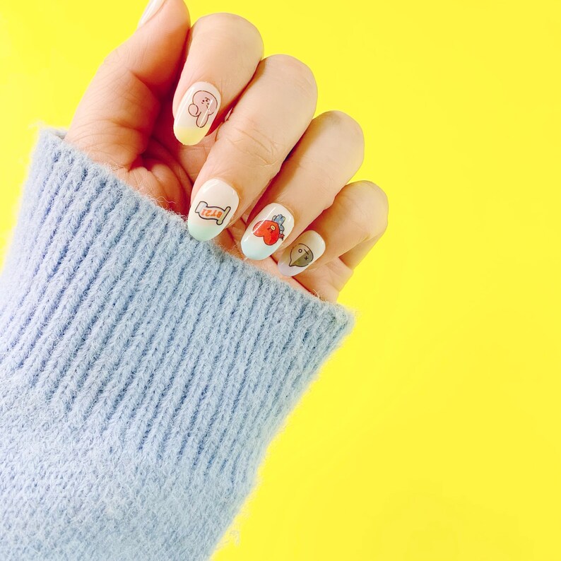 BTS BT21 BTS Waterslide Nail Decals BTS Nail Art Kpop Nail | Etsy