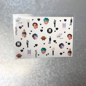 BTS Bias Mini Sheets BTS Waterslide Nail Decals BTS Nail Art Kpop Nail ...