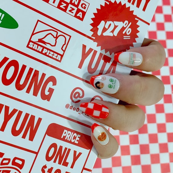 NCT 127 Pizza NCT Waterslide Nail Decals NCT Nail Art Kpop - Etsy
