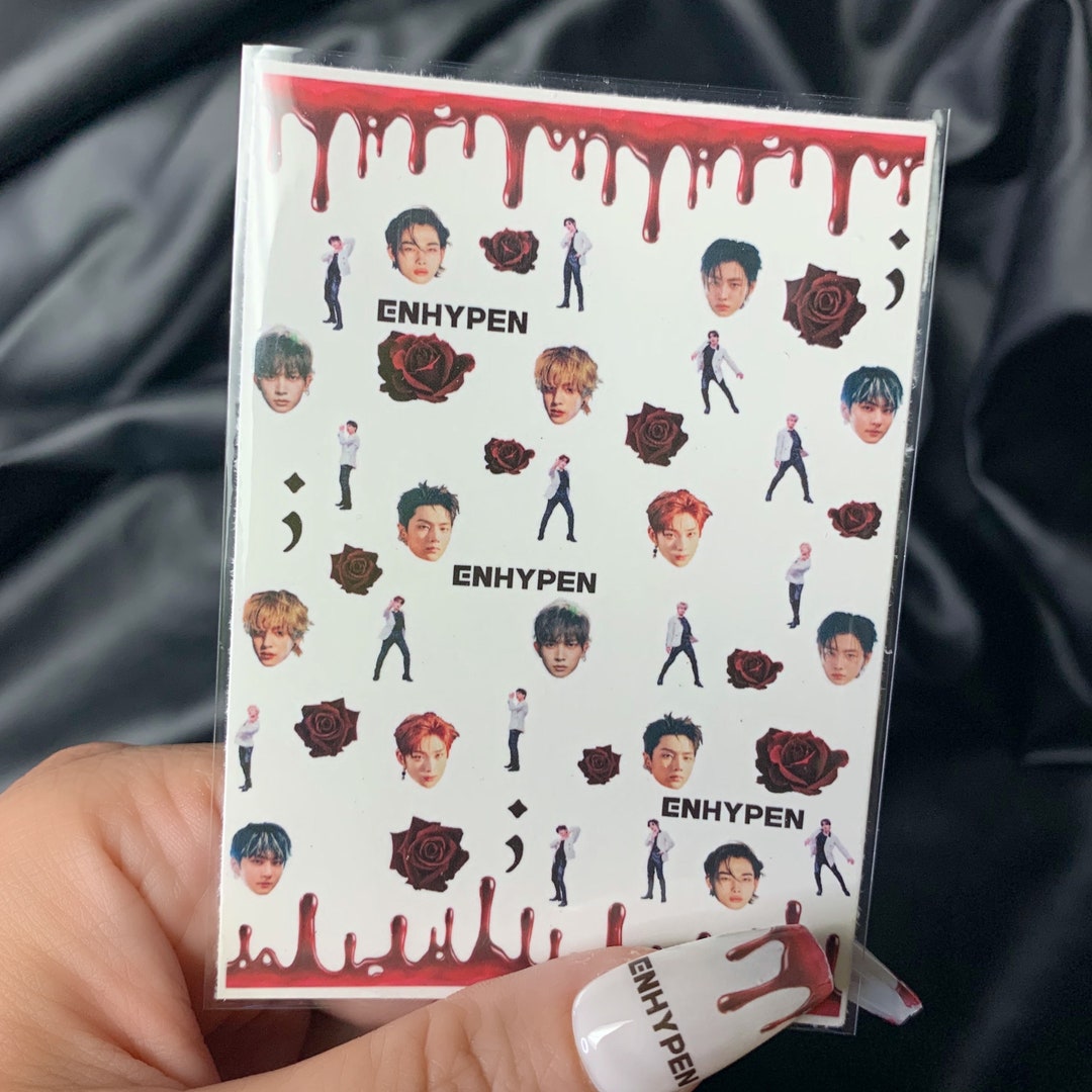 Enhypen Dark Blood| Enhypen Waterslide Nail Decals| Enhypen Nail Art ...