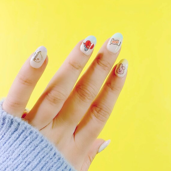 BTS BT21 BTS Waterslide Nail Decals BTS Nail Art Kpop Nail | Etsy