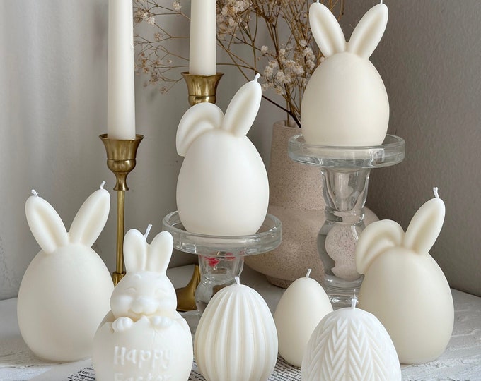 Easter Bunny Candle, Cute Egg Rabbit Soy Candle, Small Easter Gifts ...