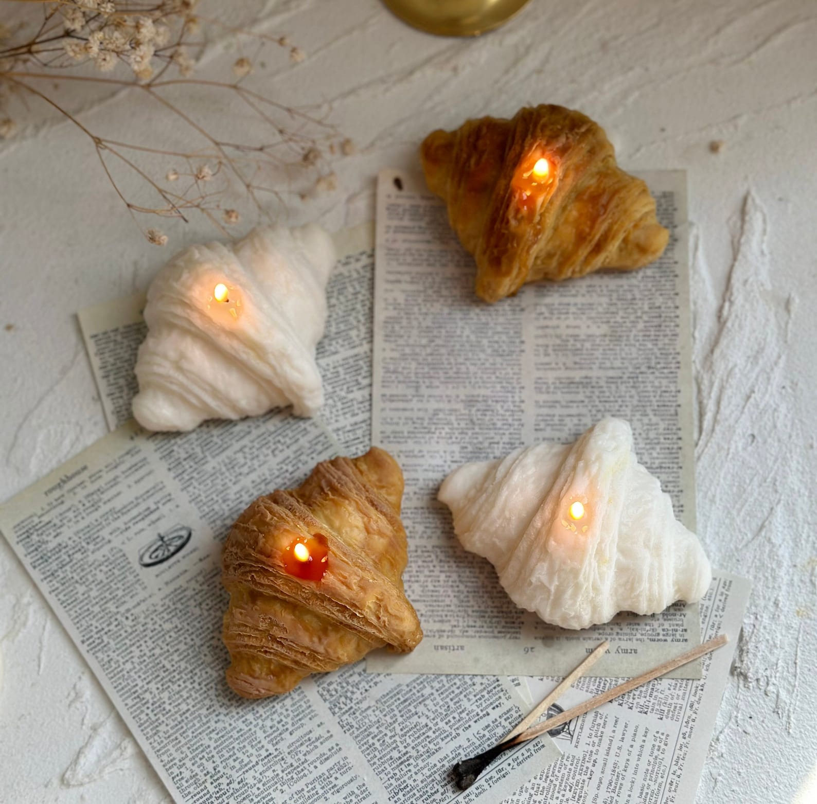 Croissant Candle: Unscented Soy Wax Food Candle - Etsy