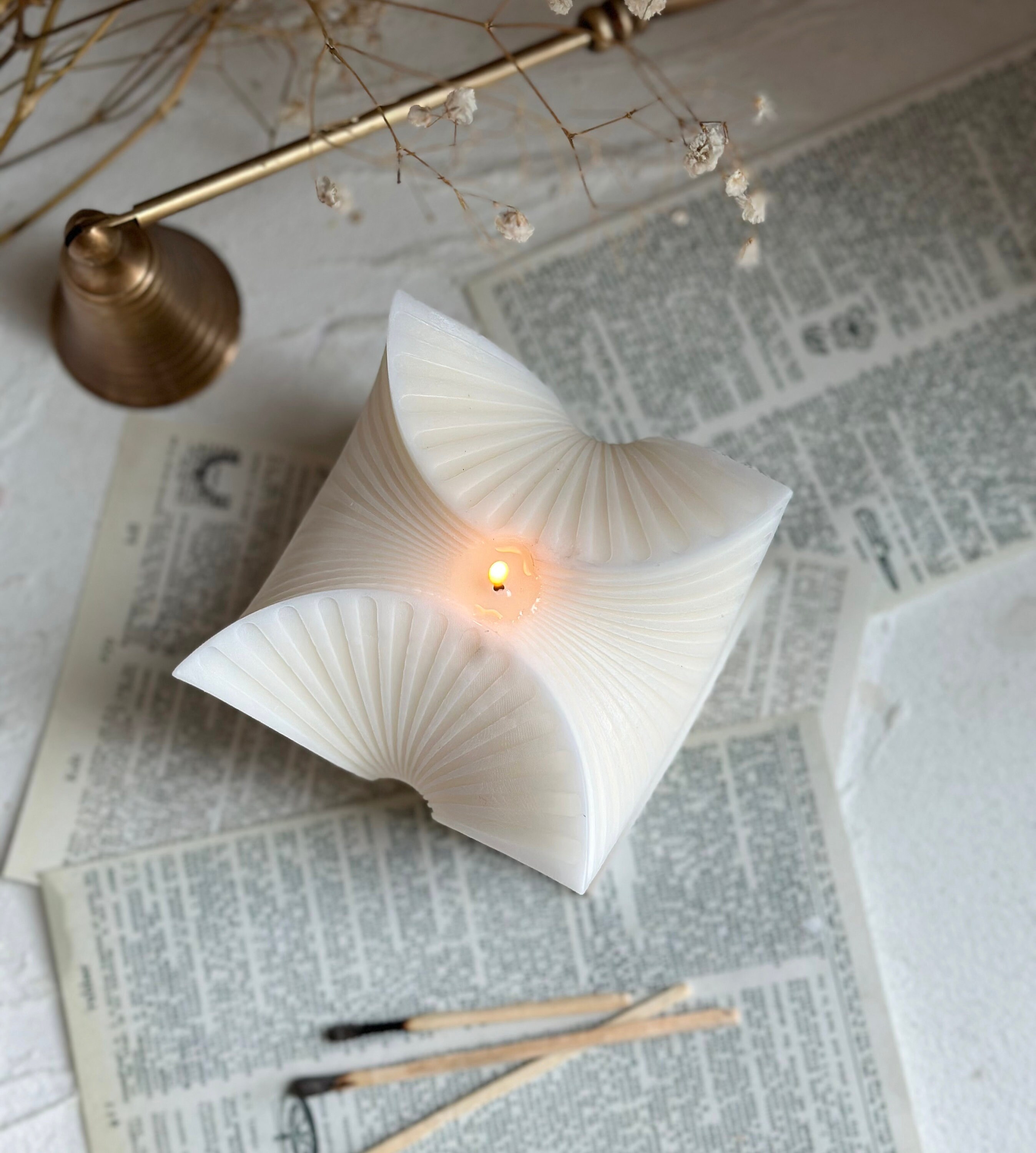 Wavy Striped Soy Wax Candle: Modern Geometric Pillar - Etsy