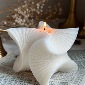 Wavy Striped Soy Wax Candle: Modern Geometric Pillar - Etsy