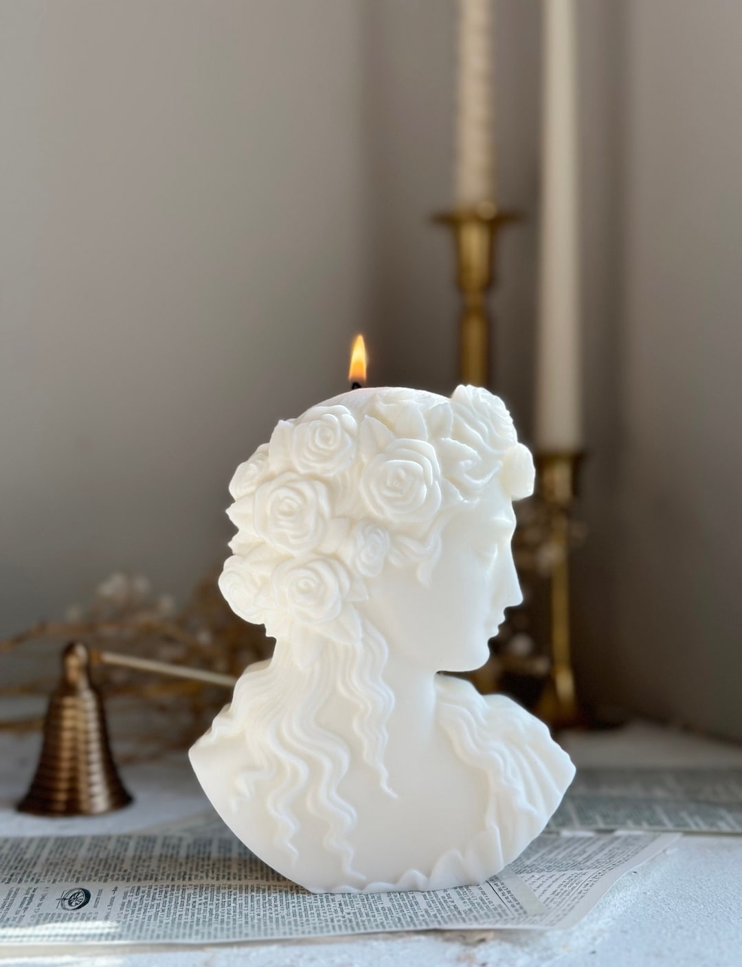 Goddess Candle, Sculptural Candle, Flower Woman Candle, Venus Soy ...