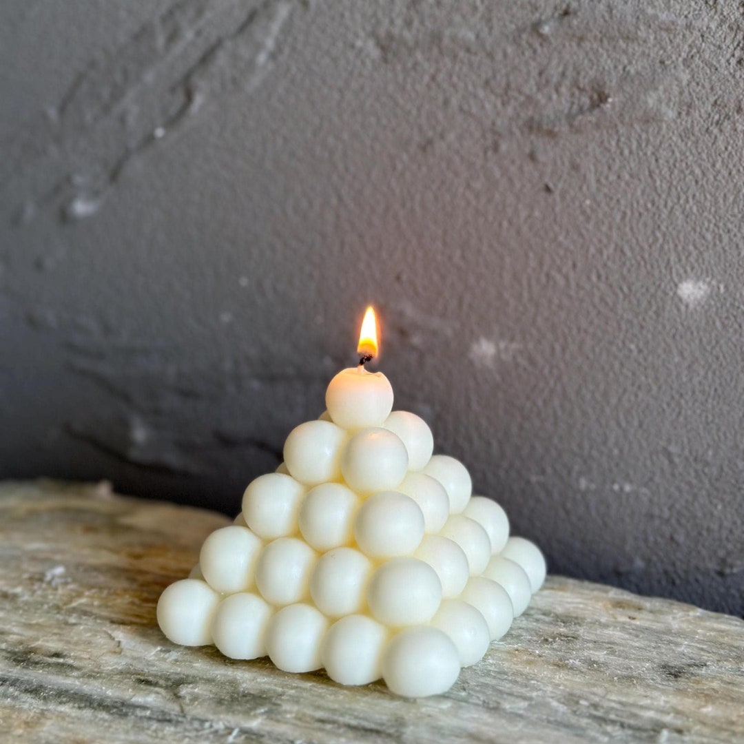 Bubble Pyramid Candle, Layered Bubble Cube Candle, Handmade Decorative ...