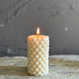 Bubble Cylinder Candle: Natural Soy Wax Pillar Candle - Etsy