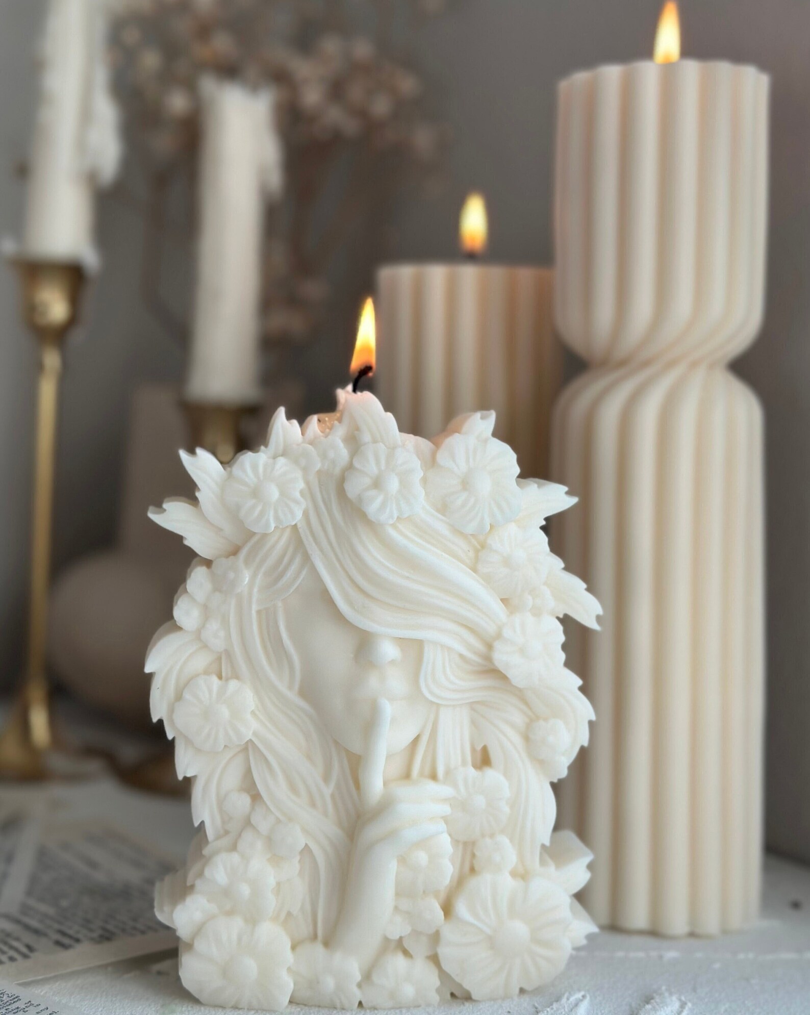 Flower Goddess Soy Candle: Sculptural Venus Candle, Home Decor - Etsy