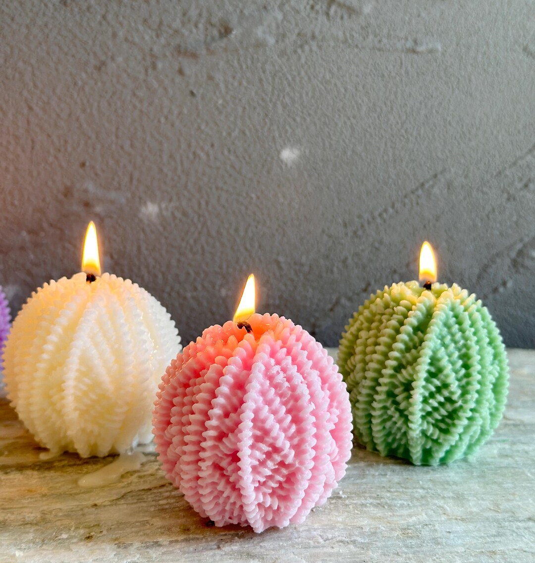 Knitted Yarn Candle, Yarn Ball Candle, Soy Wax Candle, Round Knitting ...