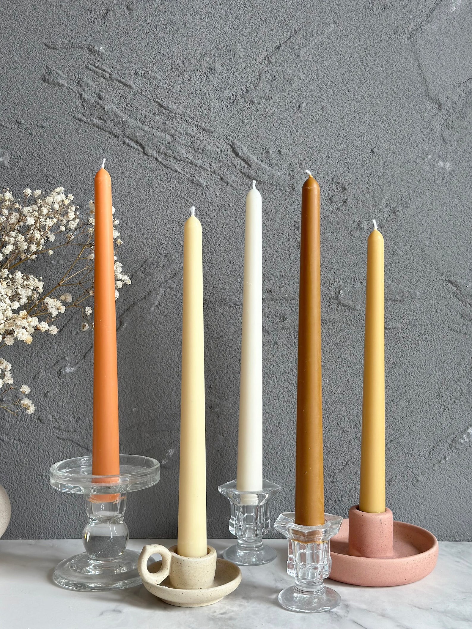 Handmade Fall Colored Soy Taper Candles: 10'' Dinner Candles - Etsy