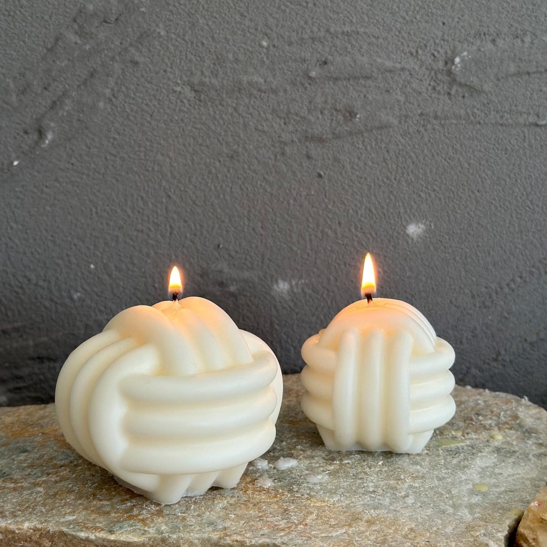 Knot Yarn Candle, Soy Wax Knot Candle, Twist Candle, Woolen Yarn Candle ...