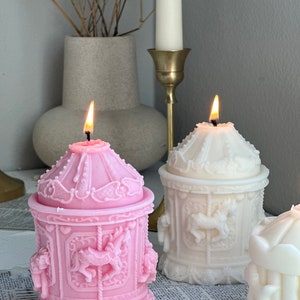 Carousel Candle, Shaped Candle, Aesthetic Pillar Candle, Soy Wax Candle ...