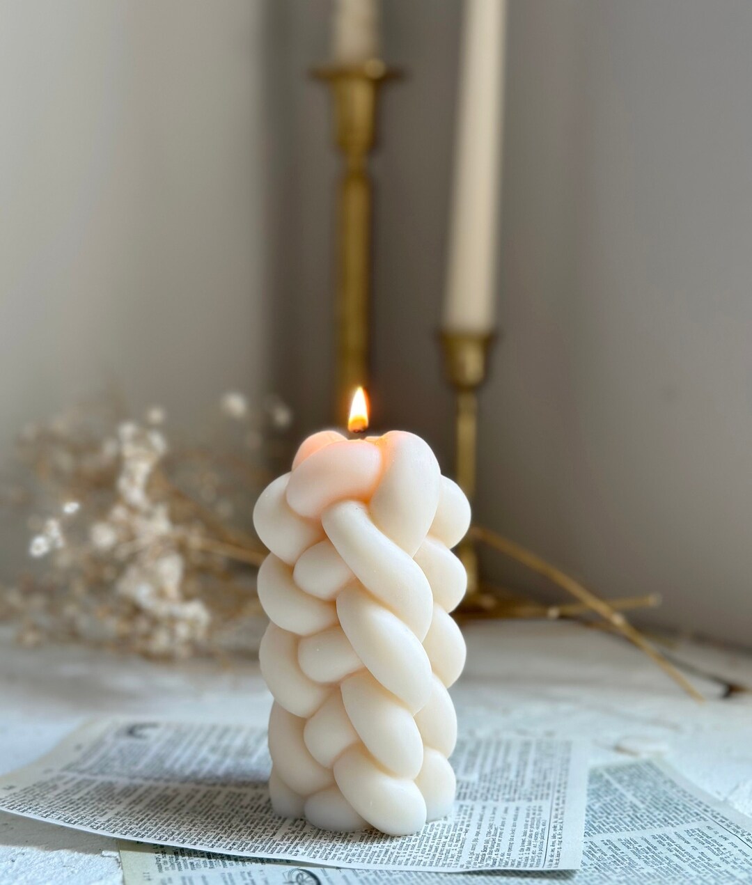 Knitted Candles, Twisted Rope Candles, Pillar Candles, Soy Wax Candles ...