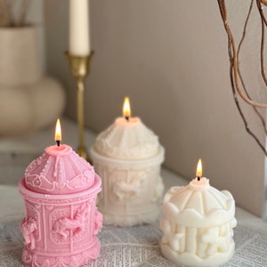 Carousel Candle, Shaped Candle, Aesthetic Pillar Candle, Soy Wax Candle ...
