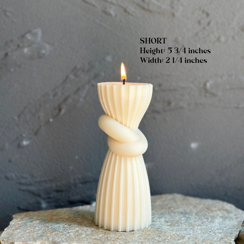 Tall Ribbed Knot Candle: Modern Sculptural Home Decor - Etsy