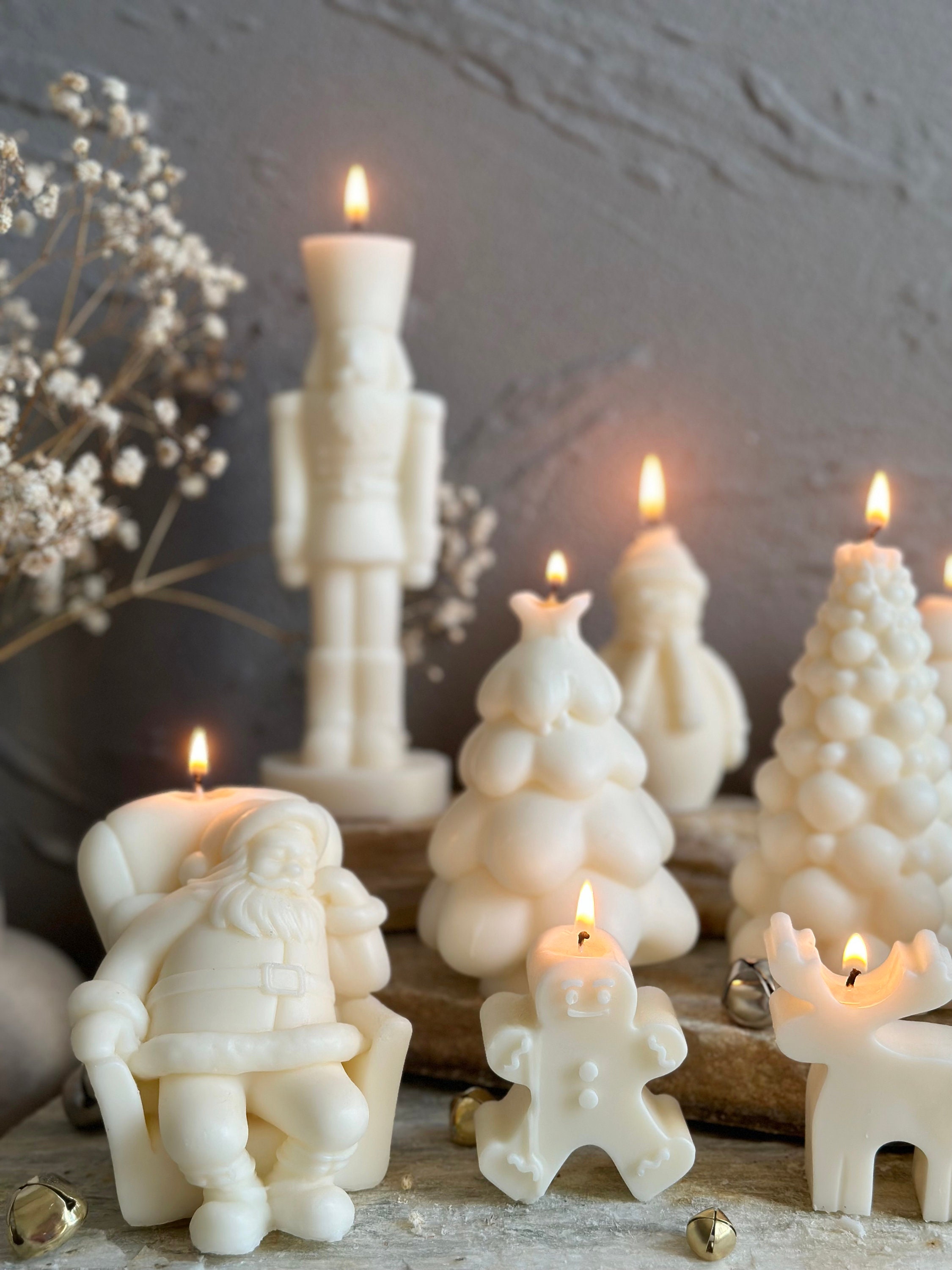 Hand-poured Soy Wax Christmas Candles: Holiday Decor, Fraser Fir Scent ...