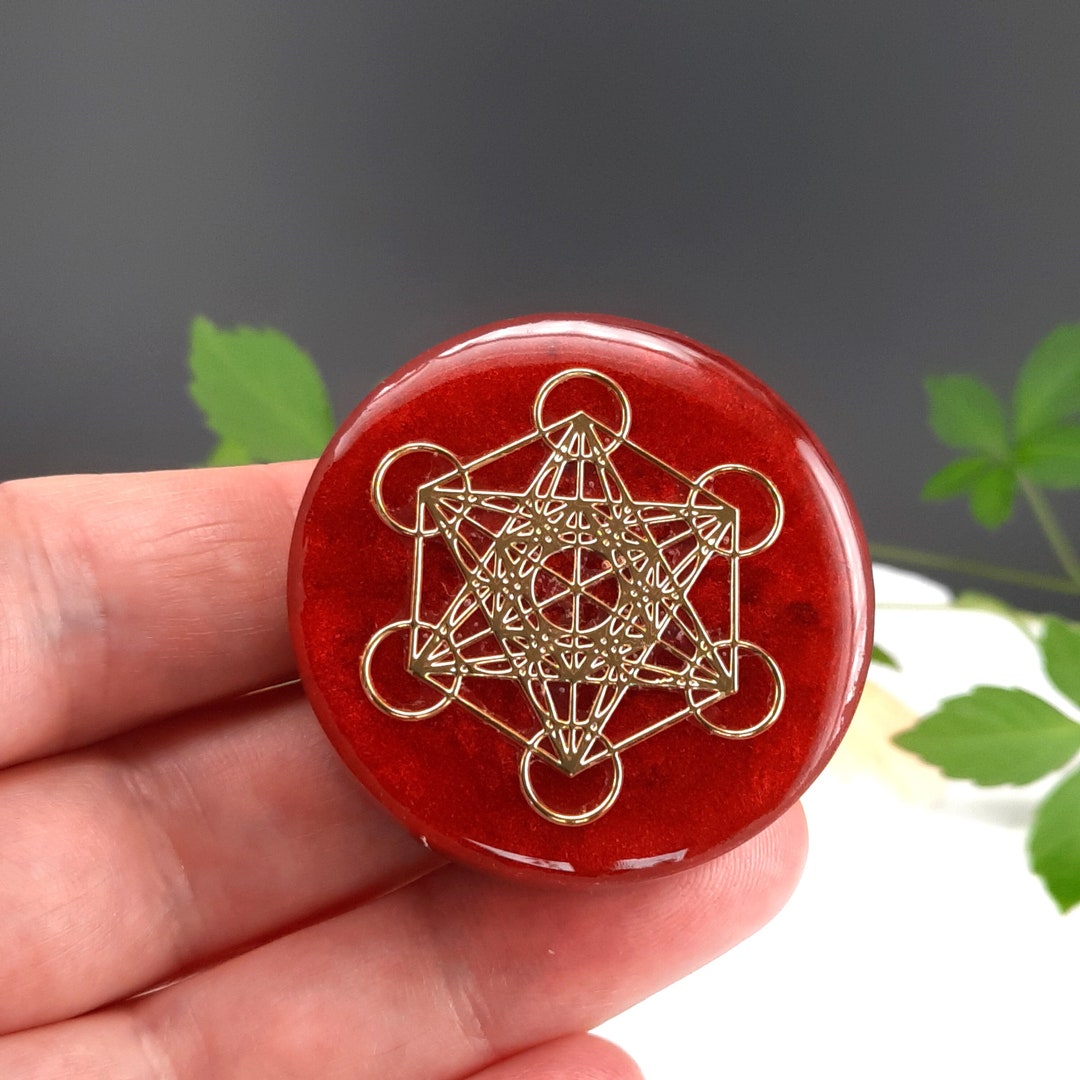 Metatron Pocket Orgonite Red With Tourmaline Schorl, Noble Shungite ...