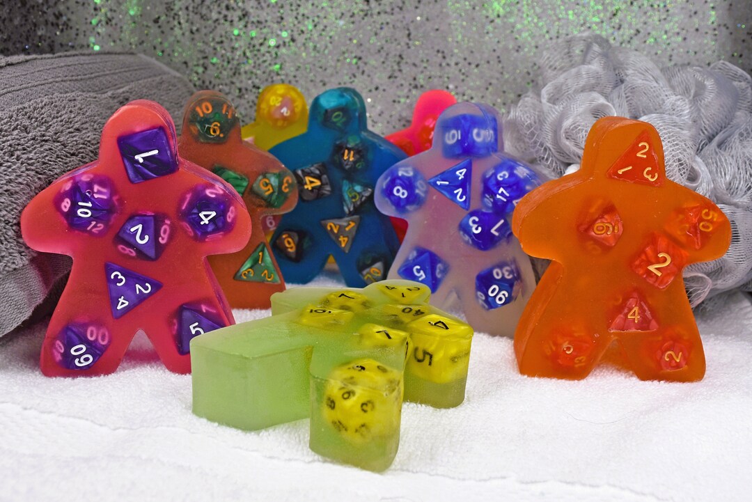 Meeple Soap - Dice Soap!- Inspired by Board Games and Rpgs! - Includes ...