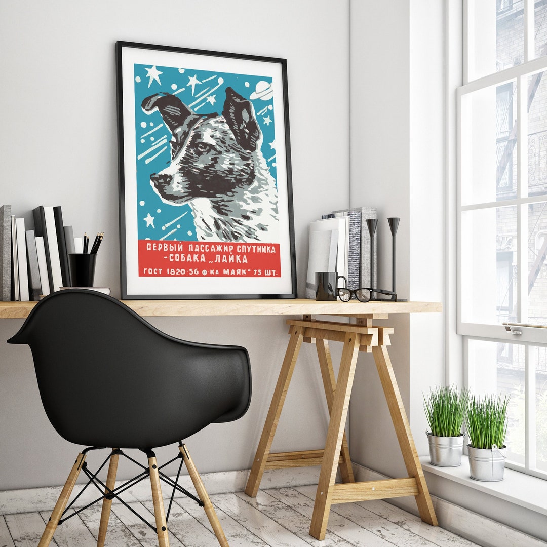 Laika Printable Poster Trendy Digital Print Animal Wall Art Space Lover ...