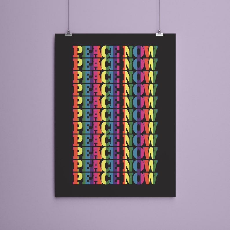 Peace Now Printable Poster Trendy Peace Digital Print Bold - Etsy