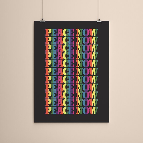 Peace Now Printable Poster Trendy Peace Digital Print Bold | Etsy