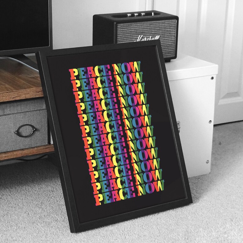 Peace Now Printable Poster Trendy Peace Digital Print Bold - Etsy