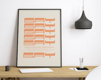 Minimal Gay Art Print Queer Art Poster LGBTQ Gifts Pride Decor Vintage ...