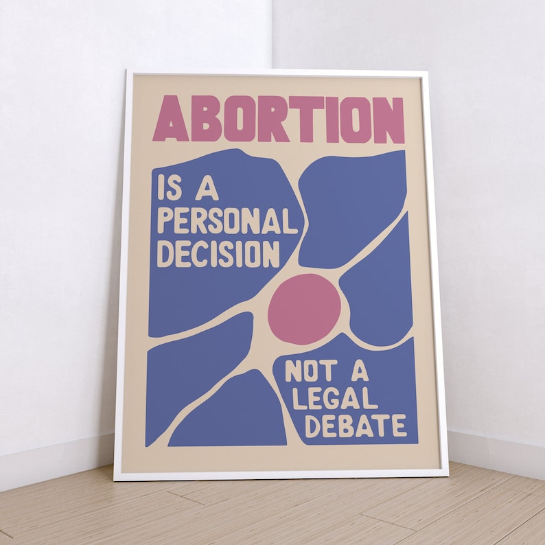 Vintage Pro Choice Protest Poster Feminist Wall Art Human Rights ...