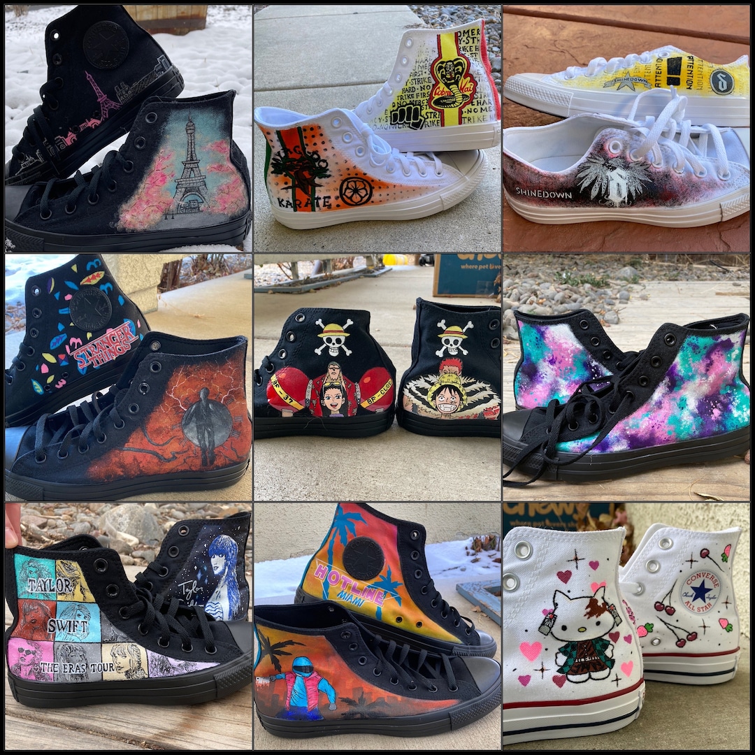 Custom Painted Converse // Completely Customizable Handpainted Shoes ...
