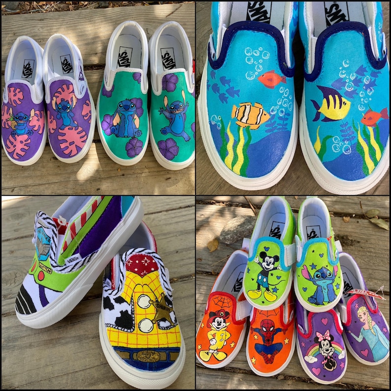 Custom Painted Kids’ Vans - Personalized Boys Girls Shoes / Slip-ons ...