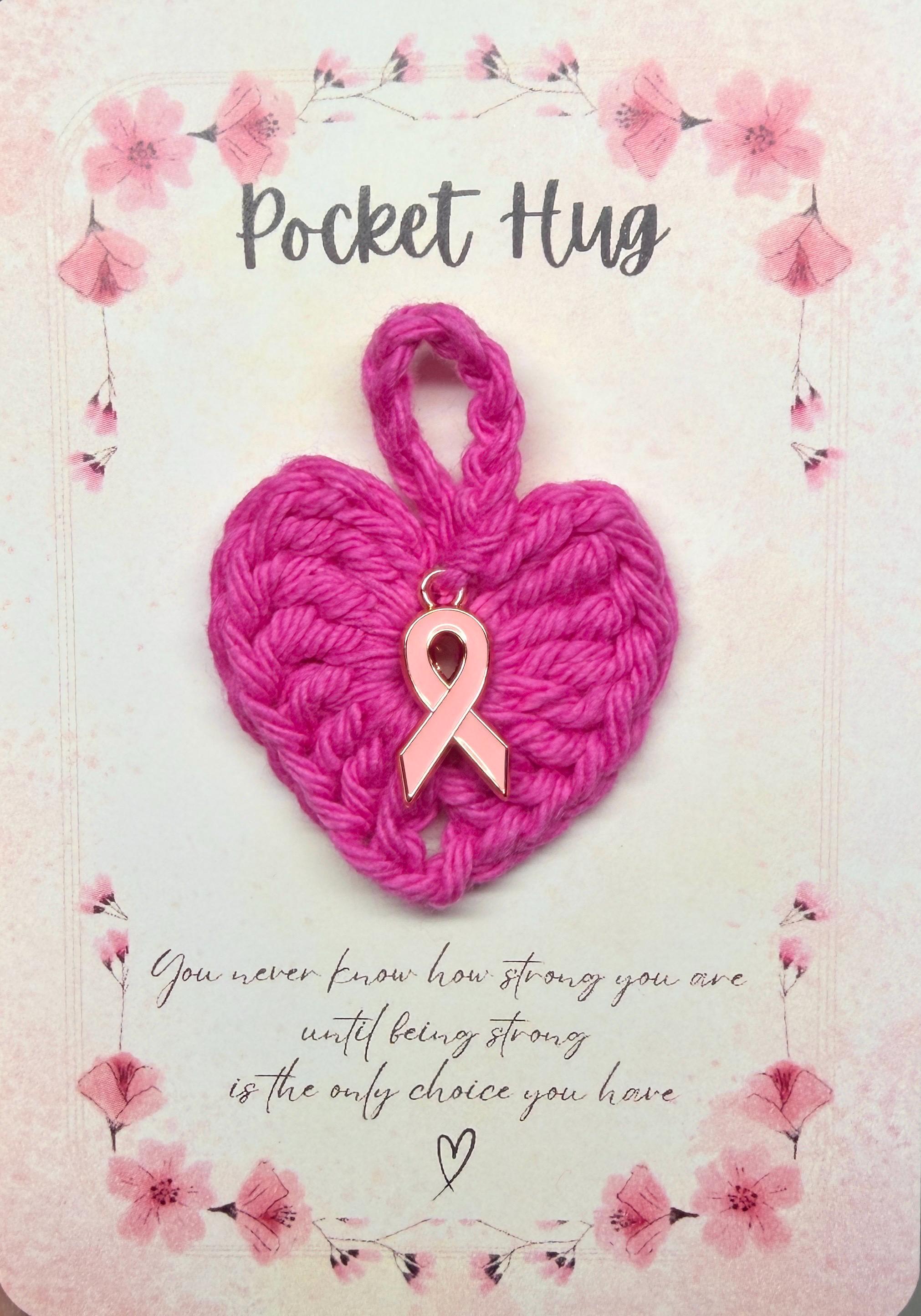 Pocket Hug Breast Cancer, Handmade Crochet Heart Shape- Charm Included ...
