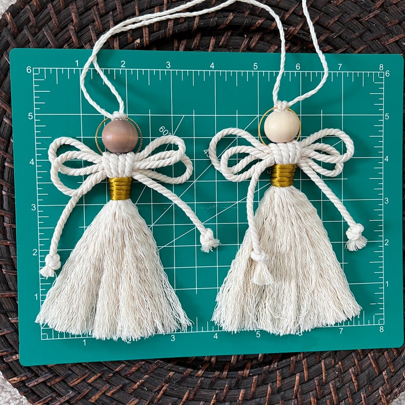 Macrame Angel Ornament, Car Charm, Wall Decor, Christmas Gift, Guardian ...