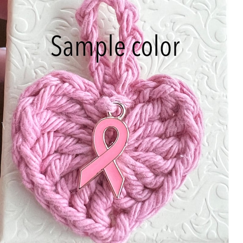 Pocket Hug Breast Cancer, Handmade Crochet Heart Shape- Charm Included ...