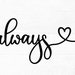 Always SVG Cut File for Cricut and Silhouette With Heart | Etsy