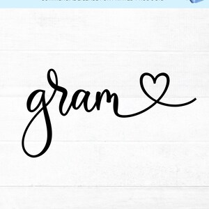 Gram SVG Cut File for Cricut and Silhouette With Heart Detail - Etsy