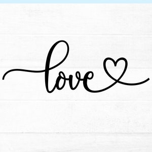 Love SVG Cut File for Cricut and Silhouette With Heart Detail - Etsy