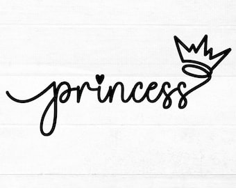 Princess Crown Heart Svg - Etsy