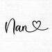 Nan SVG Cut File for Cricut and Silhouette With Heart Detail, PNG, EPS ...