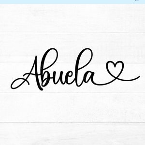 Abuela SVG Cut File for Cricut and Silhouette With Heart - Etsy UK