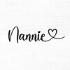 Family Clipart: Bold Black Style Word "nanna" With Patch of Many ...