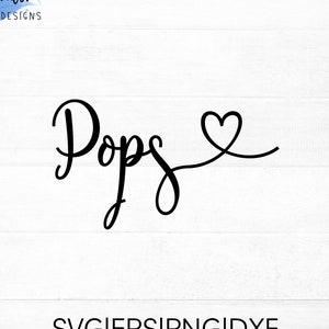 Pops SVG Cut File for Cricut and Silhouette With Heart Detail, PNG, EPS ...