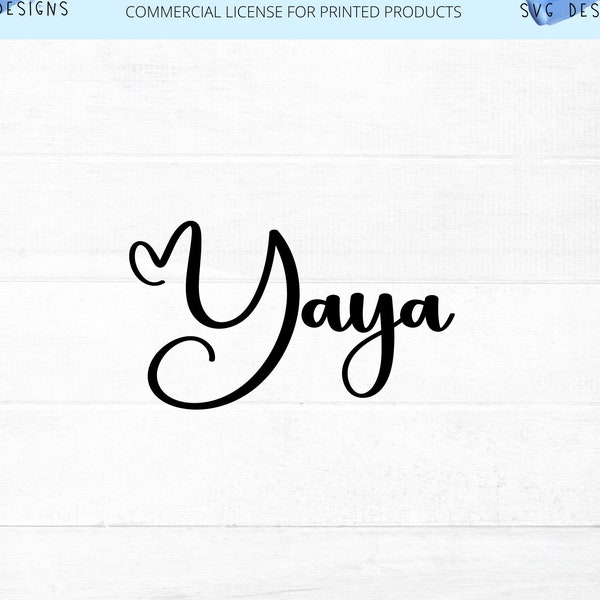 Yaya Word Svg - Etsy