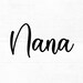 Nana SVG Cut File for Cricut and Silhouette in a Cursive Font, PNG, EPS ...